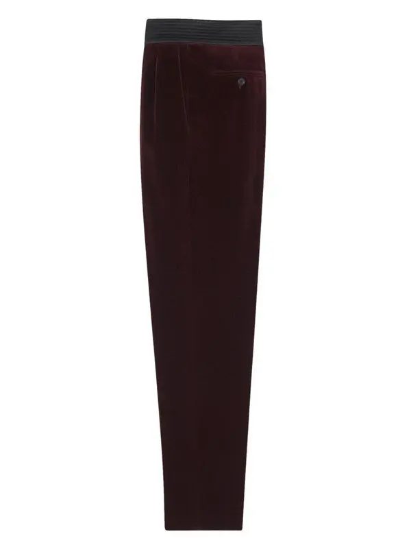Saint Laurent Velvet-effect Slim-cut Trousers