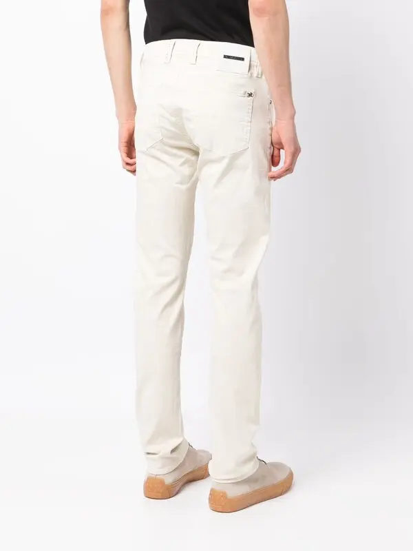 TRAMAROSSA Embroidered Logo Slim-fit Jeans - Neutrals