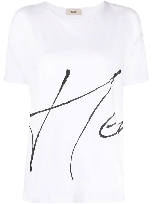 Herno Crew-neck Logo-print T-shirt - White