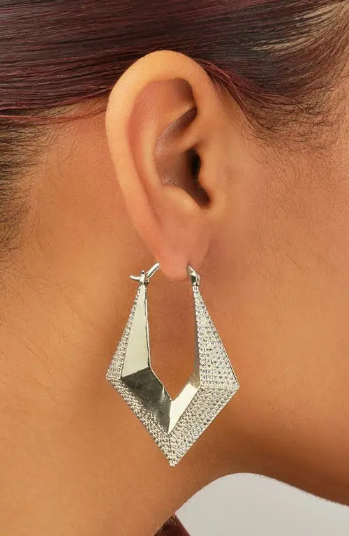 Sterling Forever Charlize Pavé Hoop Earrings