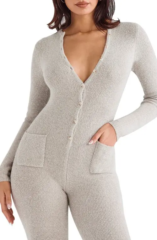 House Of Cb Tiggy Ribbed Lounge Jumpsuit