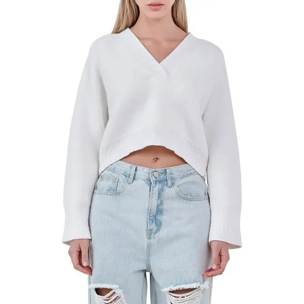 GREY LAB V-neck Crop Sweater