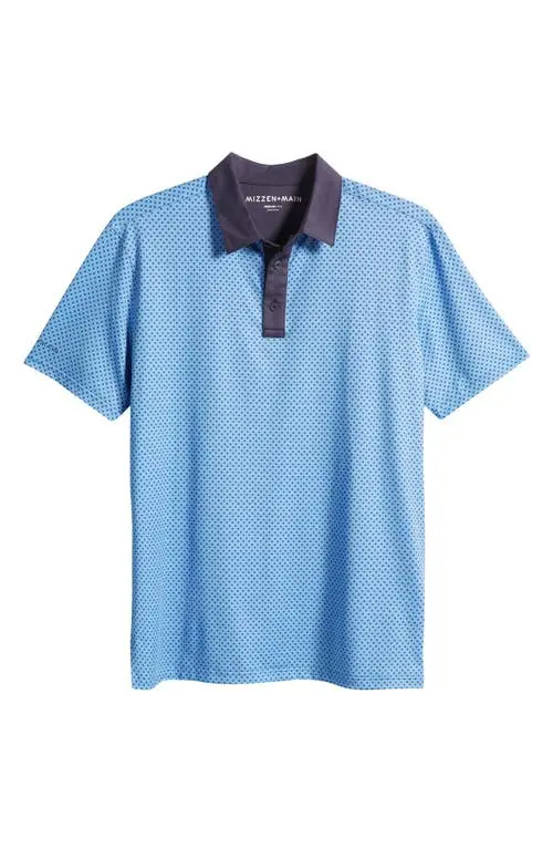 Mizzen+main Versa Geometric Print Golf Polo - Provence Geo Print