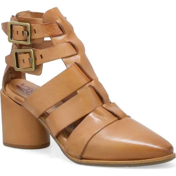 A.S.98 Evie Strappy Leather Bootie - Camel