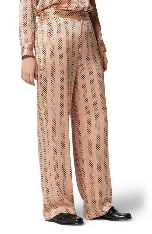 Equipment Aeslin Polka Dot Wide Leg Silk Pants - Praline Multi