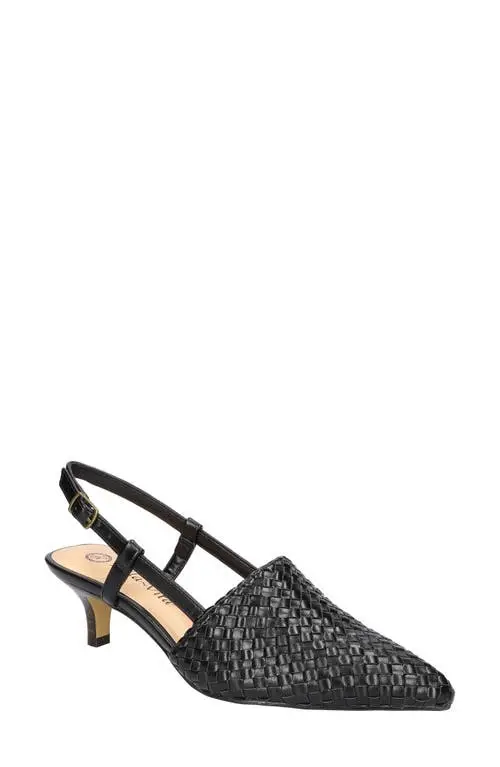BELLA VITA Kaisley Pointed Toe Slingback Pumps - Black