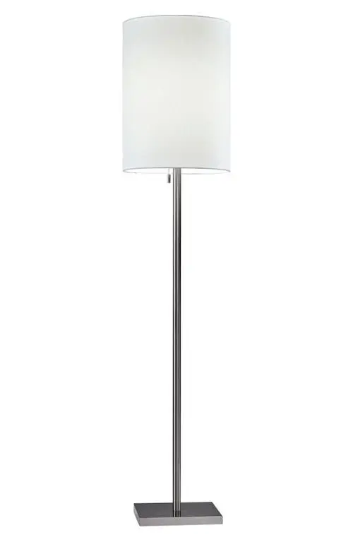 ADESSO Liam Floor Lamp - Brushed Steel