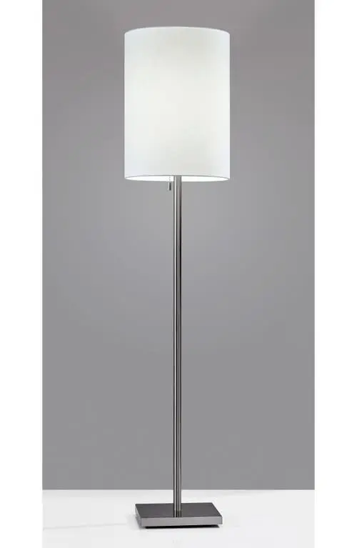 ADESSO Liam Floor Lamp - Brushed Steel