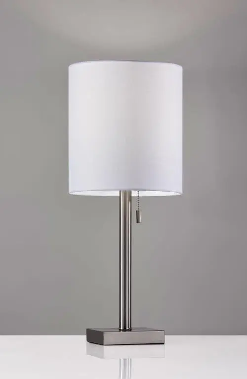 ADESSO Liam Table Lamp - Brushed Steel