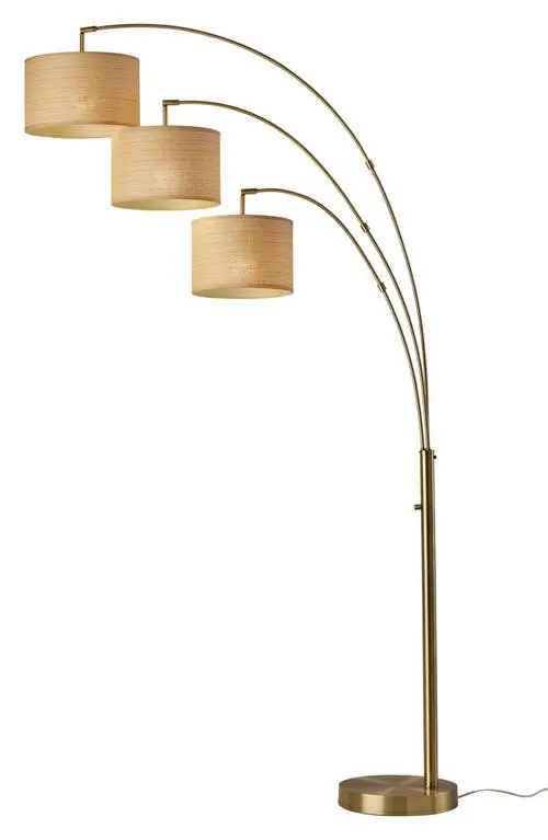 ADESSO Bowery 3-arm Arc Lamp - Antique Brass