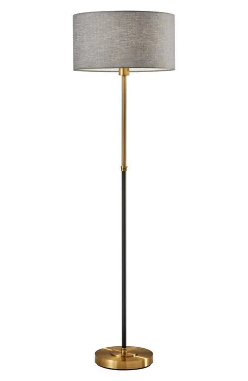ADESSO Bergen Floor Lamp - Black / Antique Brass
