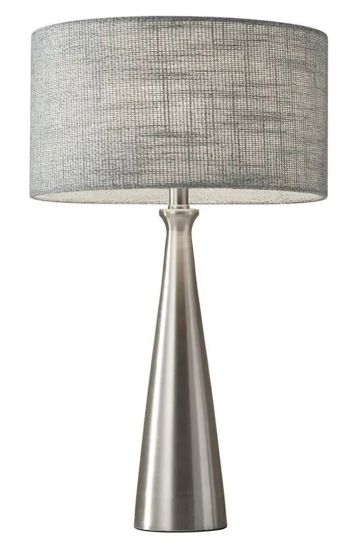 ADESSO Linda Table Lamp - Brushed Steel