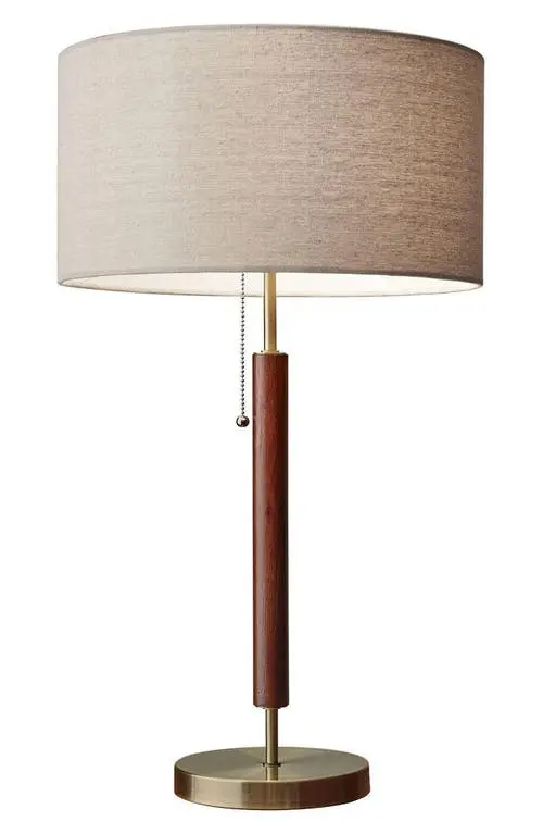 ADESSO Hamilton Table Lamp - Walnut With Antique Brass