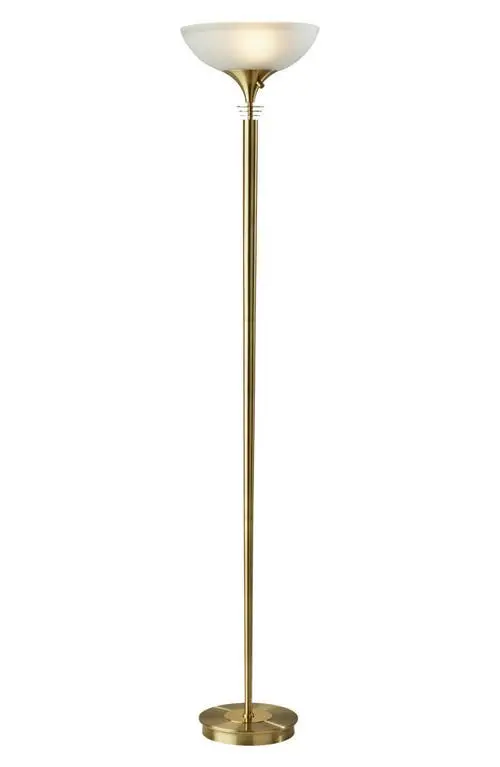 ADESSO Metropolis Torchiere Floor Lamp - Antique Brass