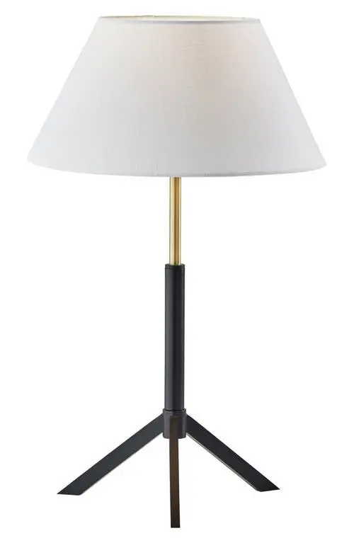 ADESSO Harvey Table Lamp - Black W/brass Accents