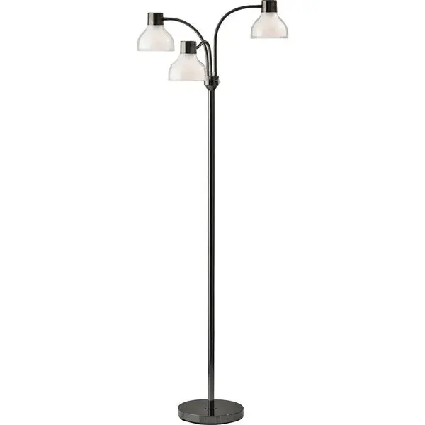 ADESSO Presley 3-arm Floor Lamp - Black Nickel