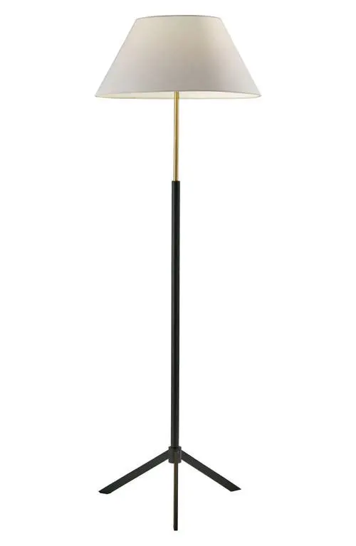 ADESSO Harvey Floor Lamp - Black W/brass Accents