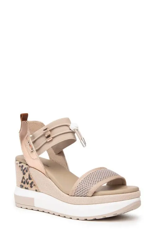 NEROGIARDINI Bungee Metallic Platform Wedge Sandal