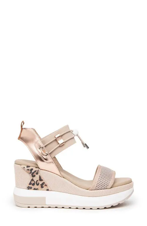 NEROGIARDINI Bungee Metallic Platform Wedge Sandal