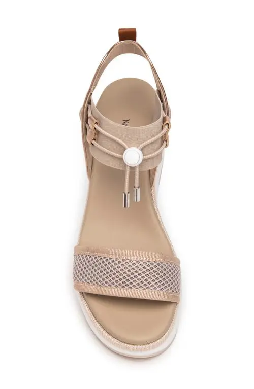 NEROGIARDINI Bungee Metallic Platform Wedge Sandal