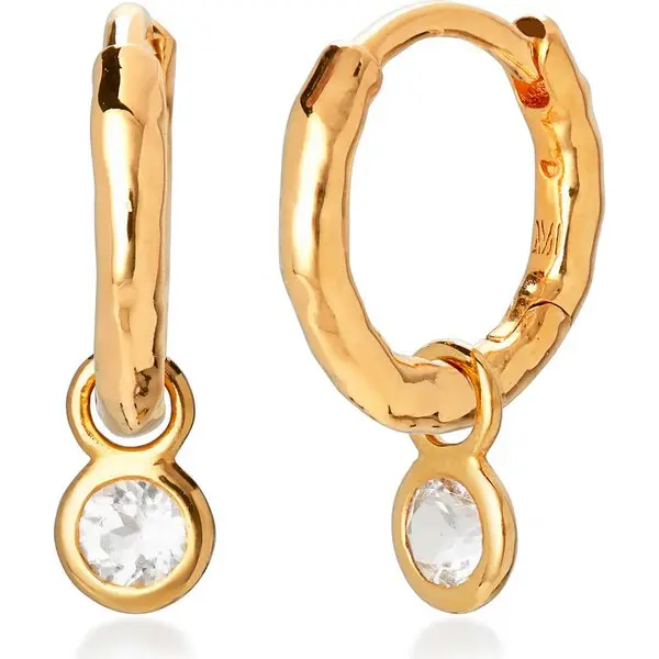 Monica Vinader Mini Huggie Earrings - Yellow Gold