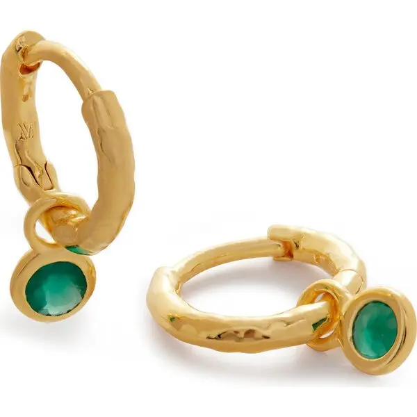 Monica Vinader Mini Huggie Earrings - Yellow Gold