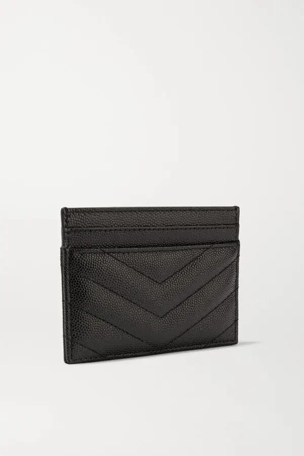 Saint Laurent Monogramme Quilted Textured-leather Cardholder