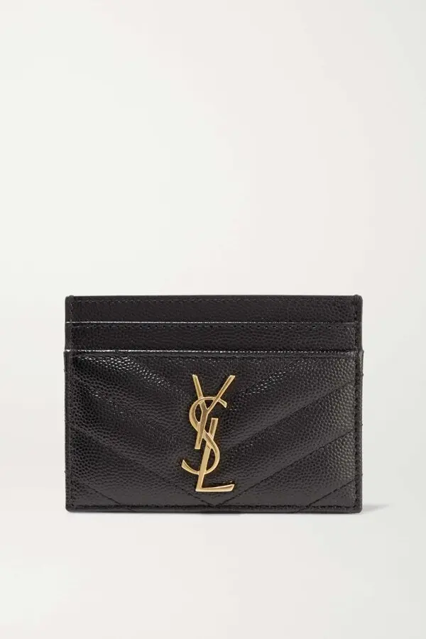 Saint Laurent Monogramme Quilted Textured-leather Cardholder
