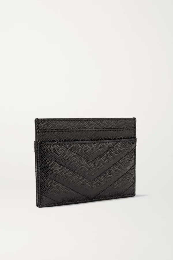 Saint Laurent Monogramme Quilted Textured-leather Cardholder