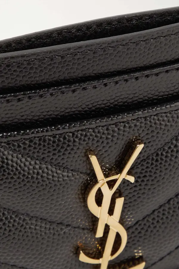 Saint Laurent Monogramme Quilted Textured-leather Cardholder
