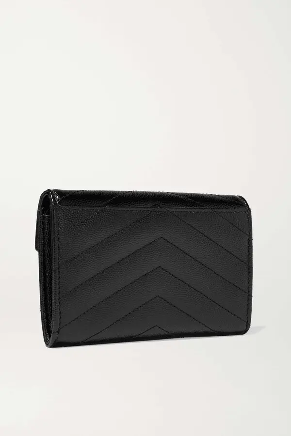 Saint Laurent Monogramme Envelope Quilted Textured-leather Wallet