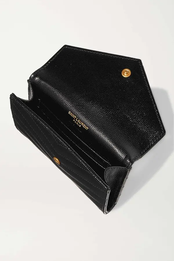 Saint Laurent Monogramme Envelope Quilted Textured-leather Wallet