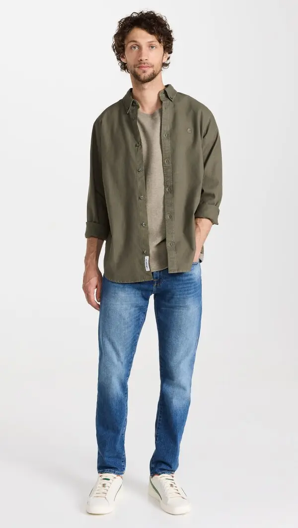 FRAME Duo Fold Tee - Heather Dark Beige