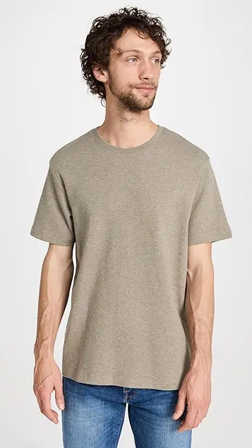 FRAME Duo Fold Tee - Heather Dark Beige