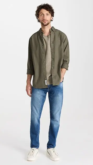 FRAME Duo Fold Tee - Heather Dark Beige