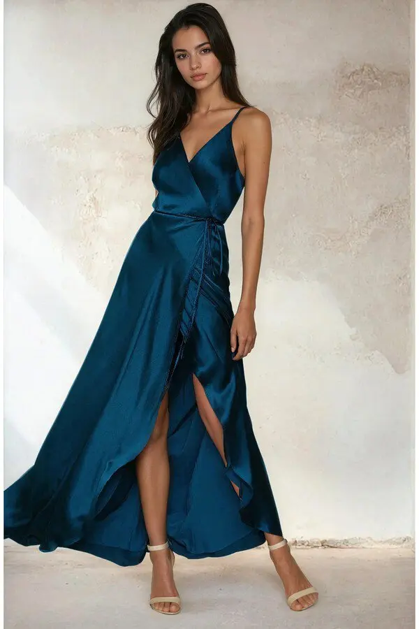 Yumi Kim Rush Hour Silk Maxi Dress - Blue / Navy