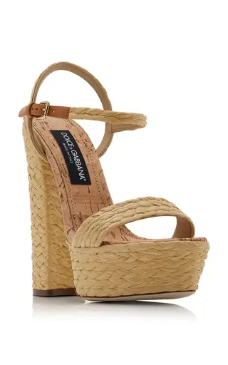 Dolce & Gabbana Raffia Platform Sandals
