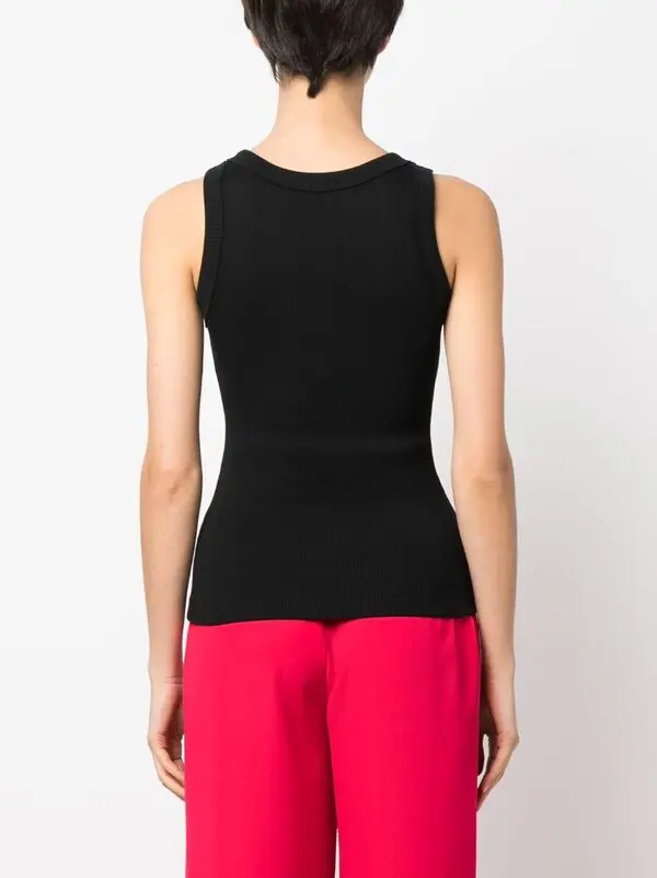 STYLAND Ribbed Knit Tank Top - Black