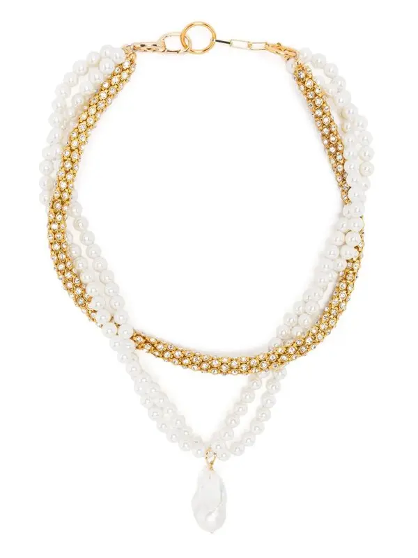ATU BODY COUTURE Crystal-embellished Pearl Necklace