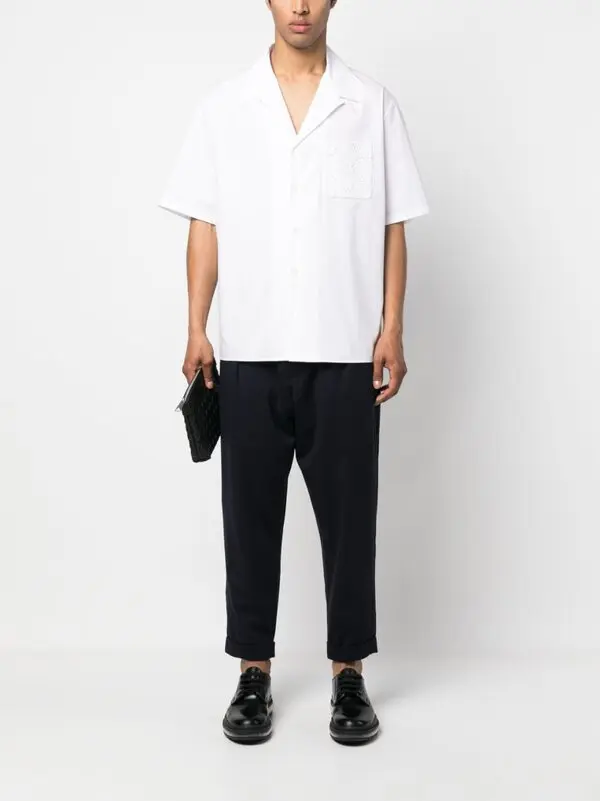 Balmain Embossed-button Drawstring Trousers - Blue