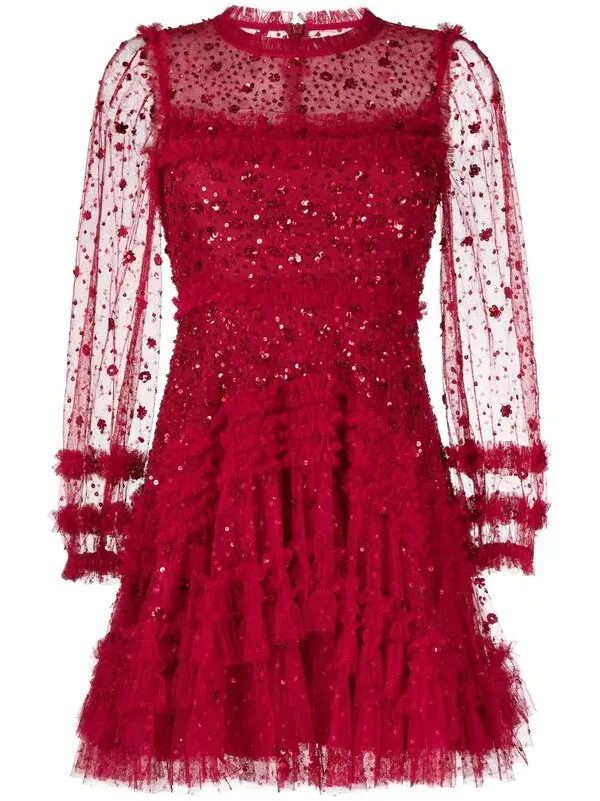 Needle & Thread Maybelle Sequin-Embellished Mini Dress In Red - 50% Off |  Editorialist