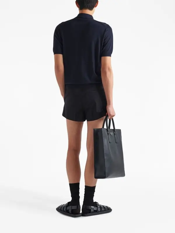 Prada Half-zip Wool Polo Shirt - Blue