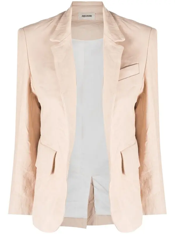 Zadig&Voltaire Verys Crinkled Leather Jacket - Neutrals