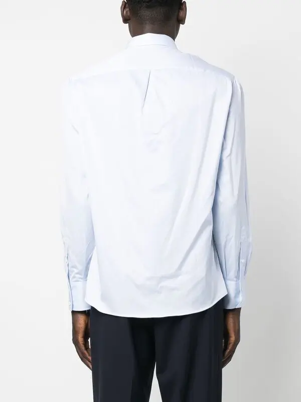 Brunello Cucinelli Long-sleeved Cotton Shirt - Blue