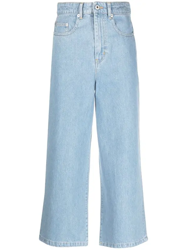 Kenzo Sumire Cropped Wide-leg Jeans