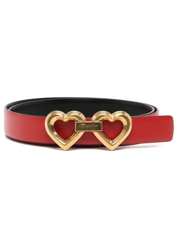 Ferragamo Heart-Buckle Leather Belt In Black - 50% Off  display picture 1