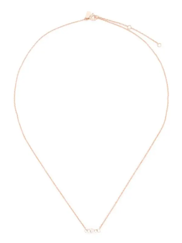 Ef Collection 14kt Rose Gold Mini Bar Diamond Necklace - Pink
