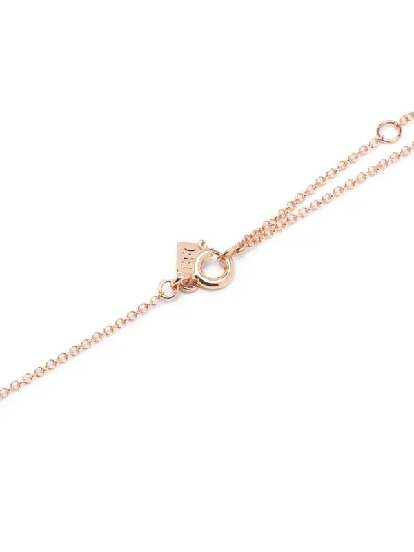 Ef Collection 14kt Rose Gold Mini Bar Diamond Necklace - Pink