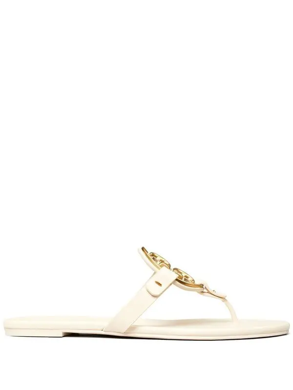 Tory Burch Miller Soft Leather Sandals - White