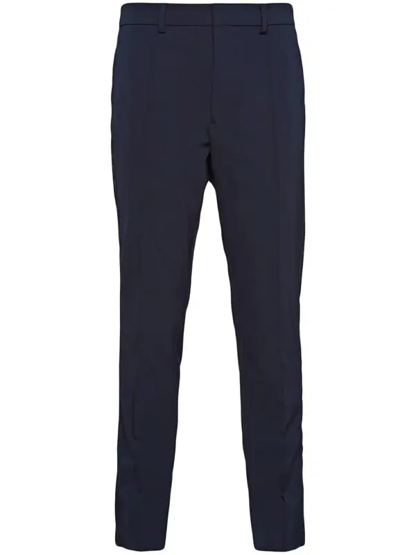 Prada Triangle-logo Tailored Trousers - Blue